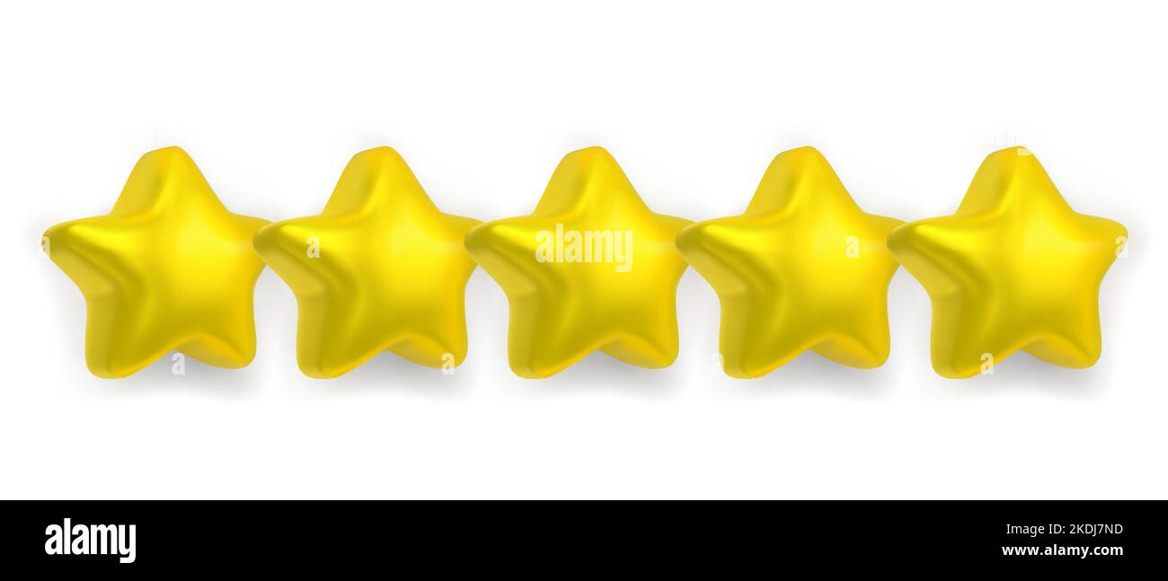 five realistic shiny lucky stars isolated on white background Stock Vector Image & Art - Alamy
