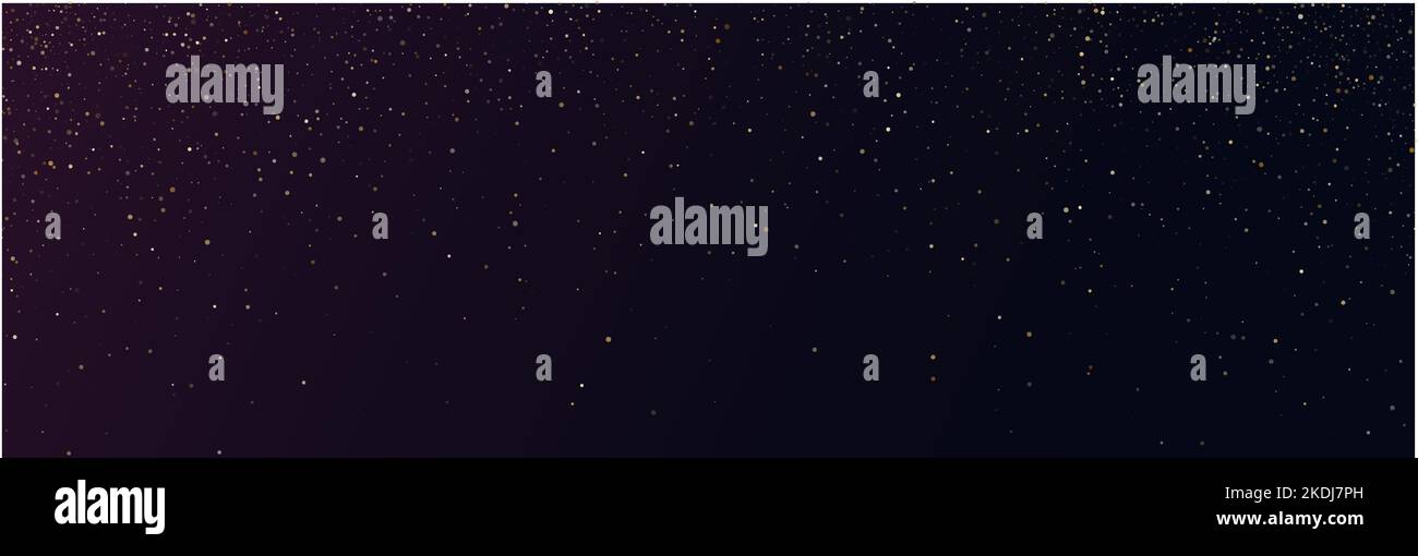 Dark horizontal background with golden glitter particles Stock Vector ...