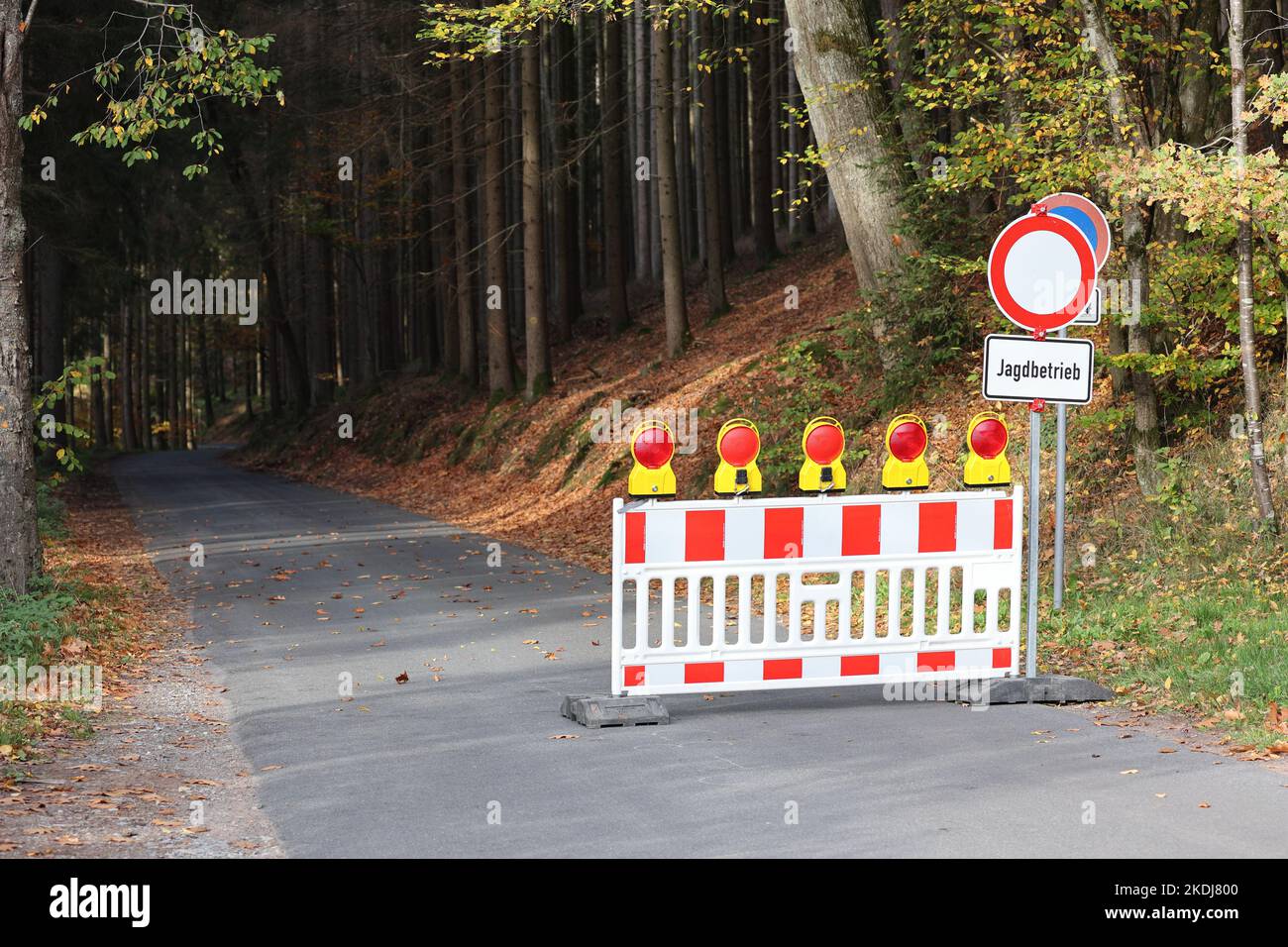 road block because of hunting for security reasons Stock Photo - Alamy