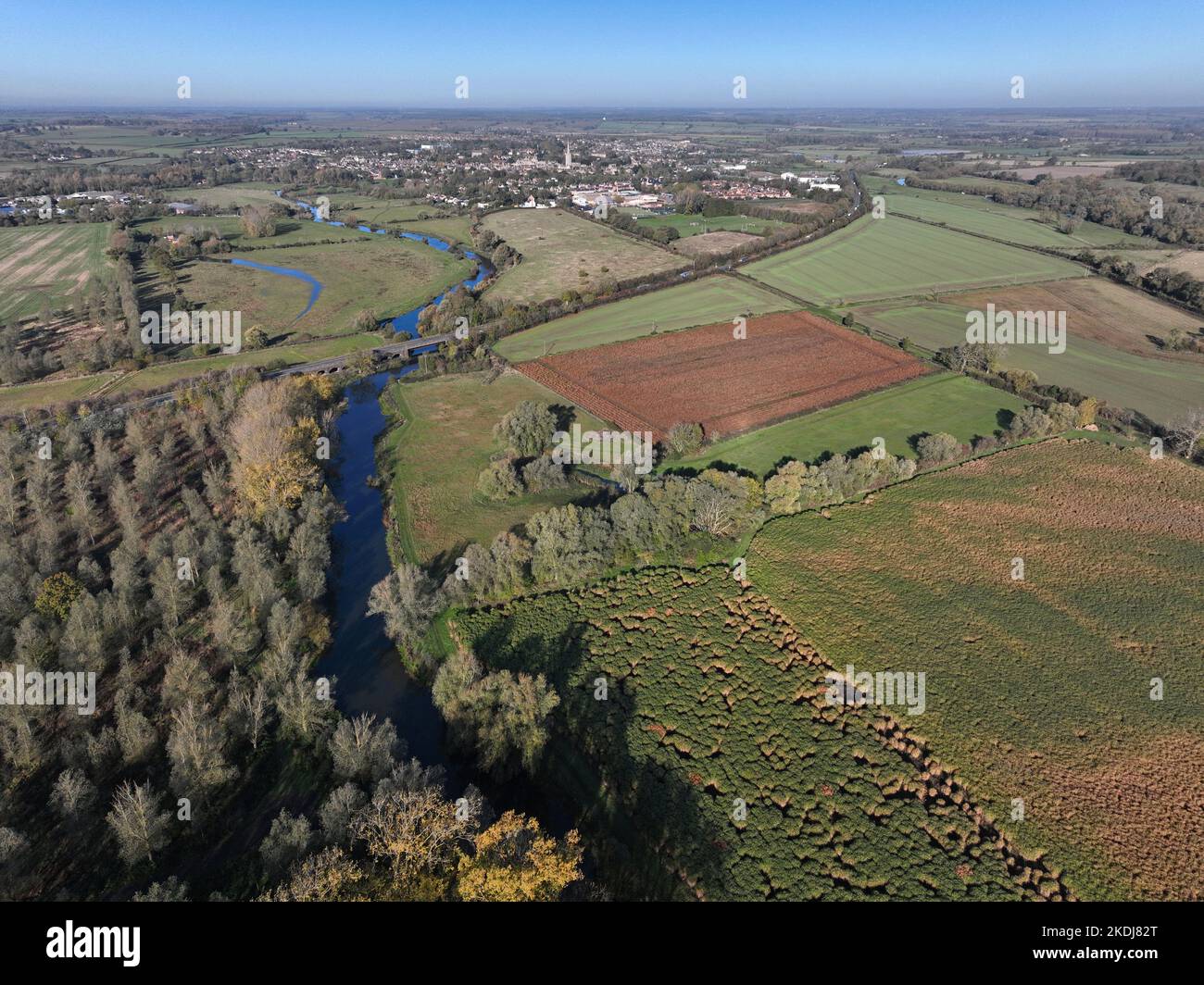 The town of Oundle, beside the River Nene, Northamptonshire, UK, on ...
