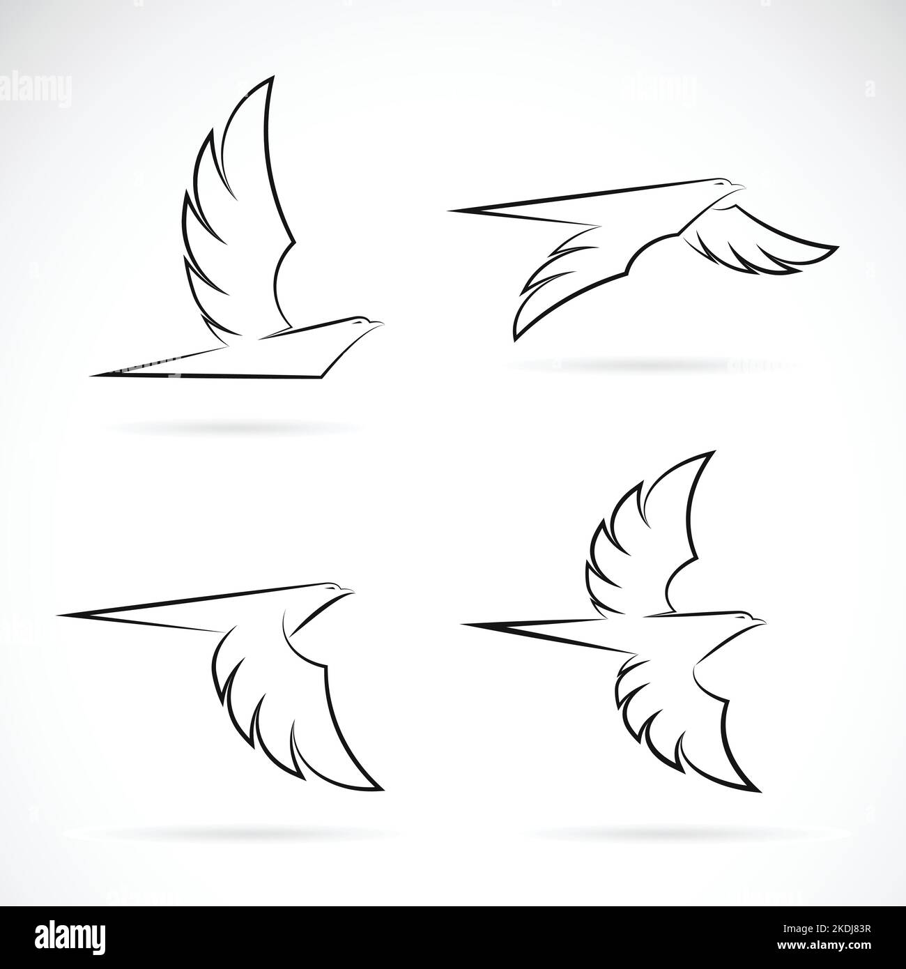 Vector group of an eagle design on white background. Easy editable ...