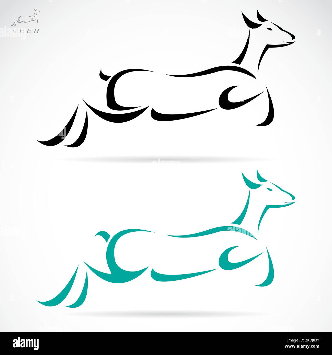 Vector illustration of deer symbol - tattoo. Easy editable layered ...