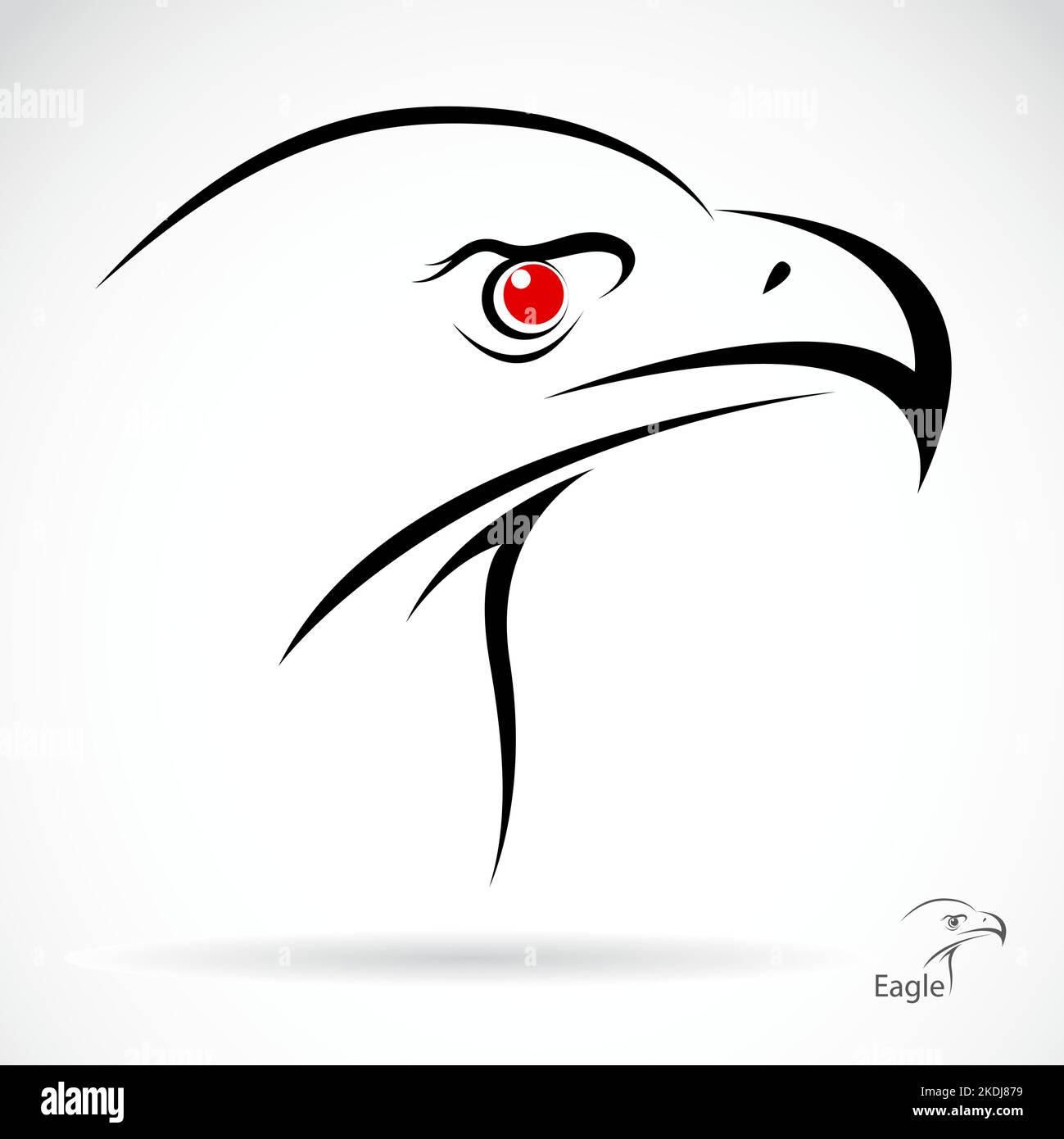 Head of an eagle in the form of the stylized tattoo. Easy editable ...