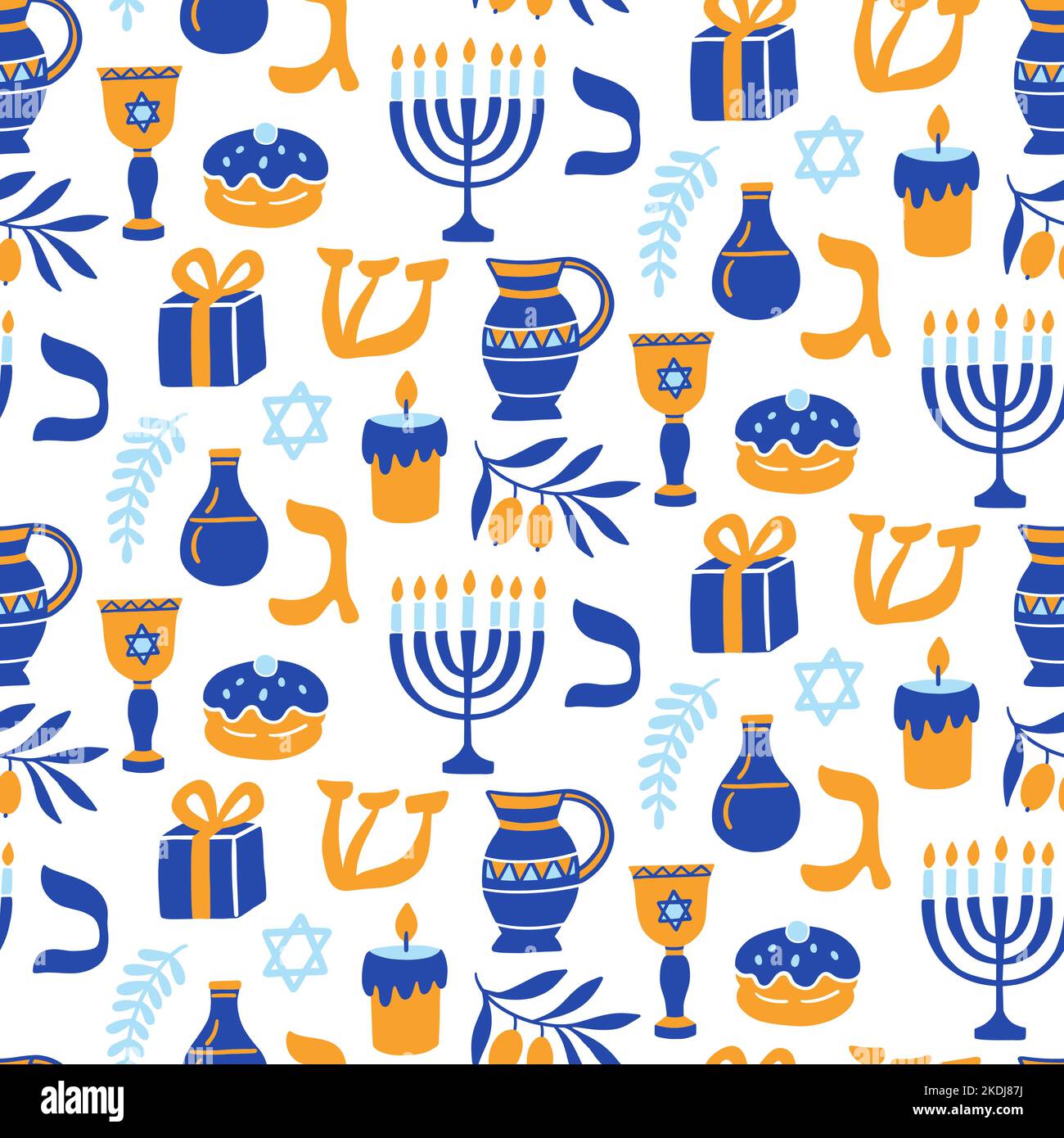 Hanukkah background seamless pattern Stock Vector Images - Alamy