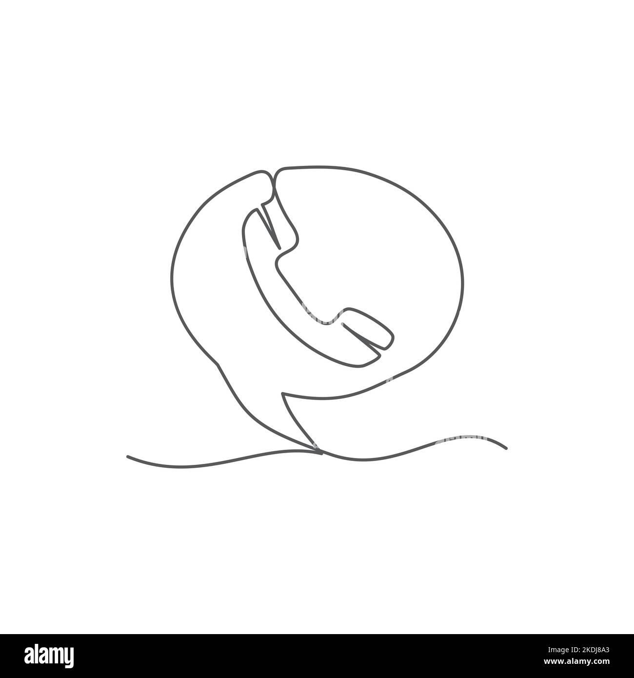 Telephone One line drawing on white background Stock Vector Image & Art ...