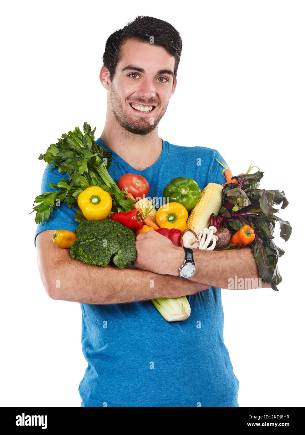 Man eating, white background hi-res stock photography and images - Alamy