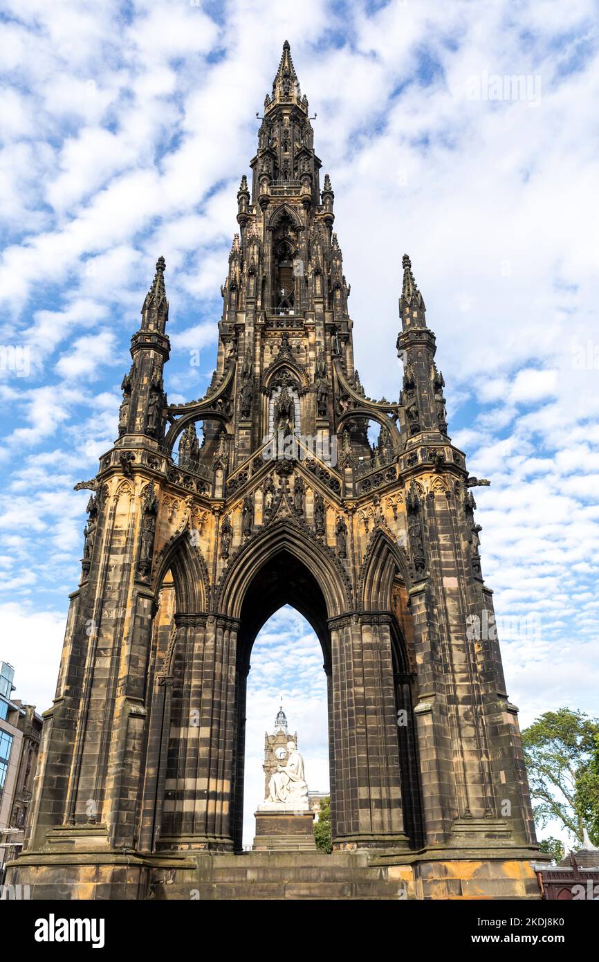 The Scott Monument to Sir Walter Scott in Princes street gardens,Edinburgh city centre,Scotland ...