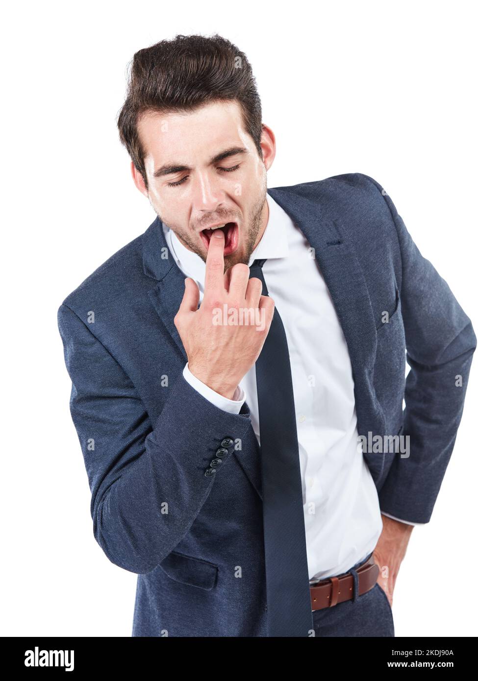 Ill tell you what I think of your business...Studio shot of a young ...