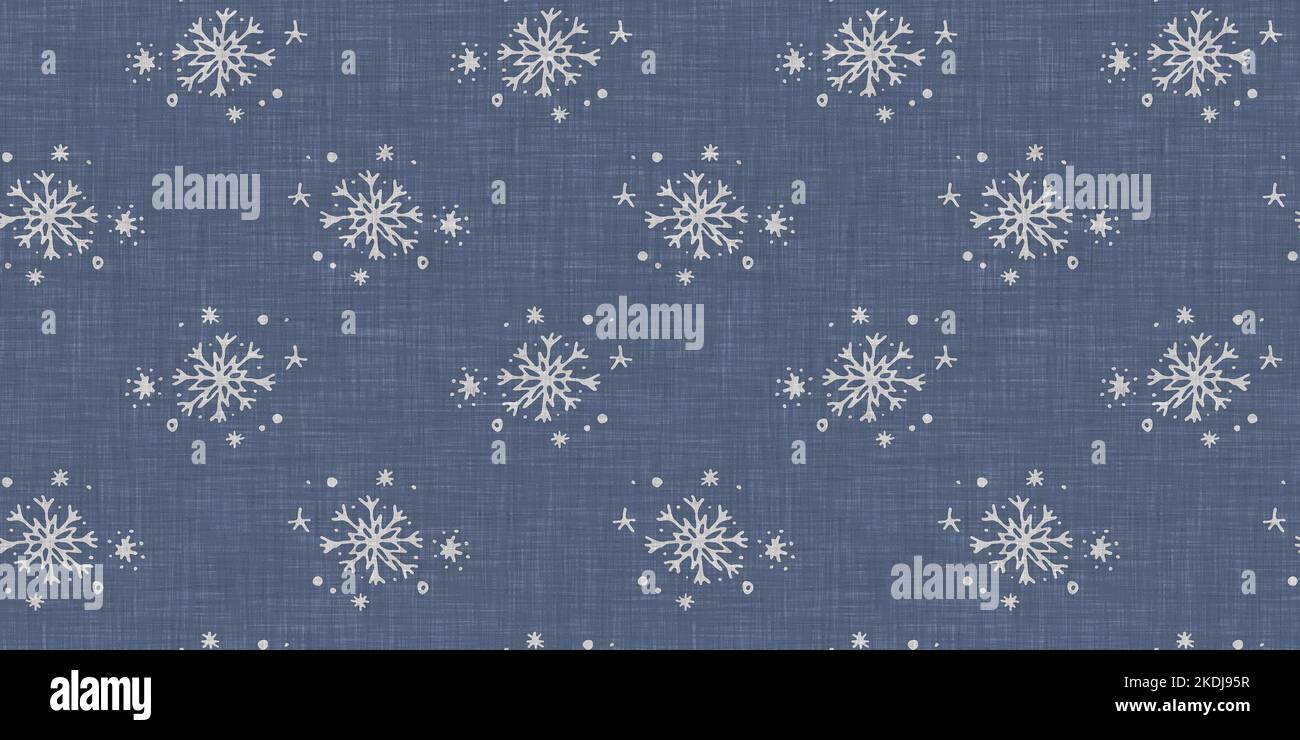 Seamless christmas snowflake woven linen pattern. Two tone seasonal ...
