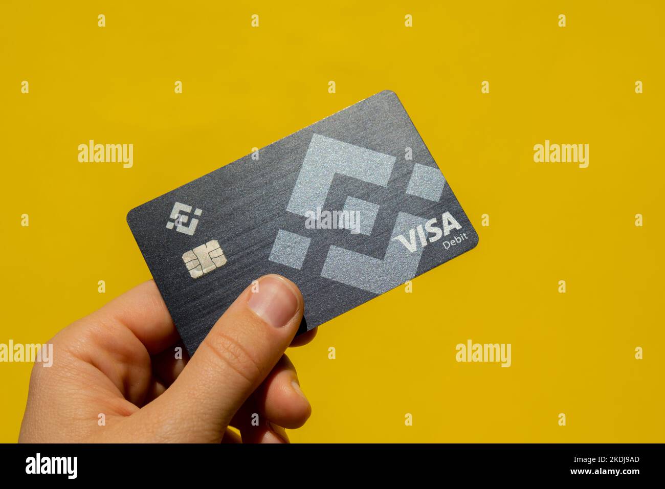 Gdansk Poland - 20 June 2022. Hand holding Black Binance Coin Card ...