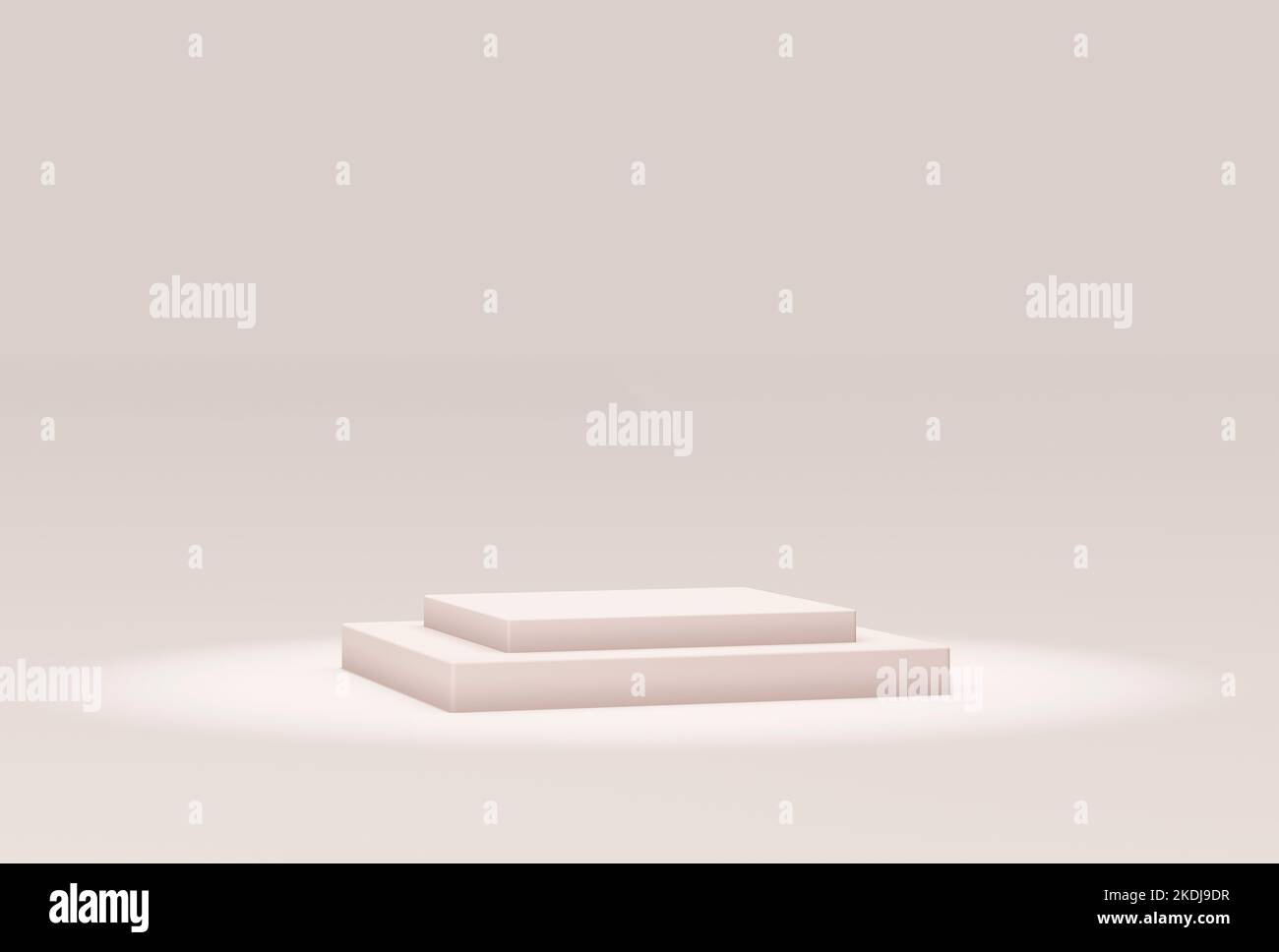 Minimal scene with a square podium on a light studio background. 3D ...