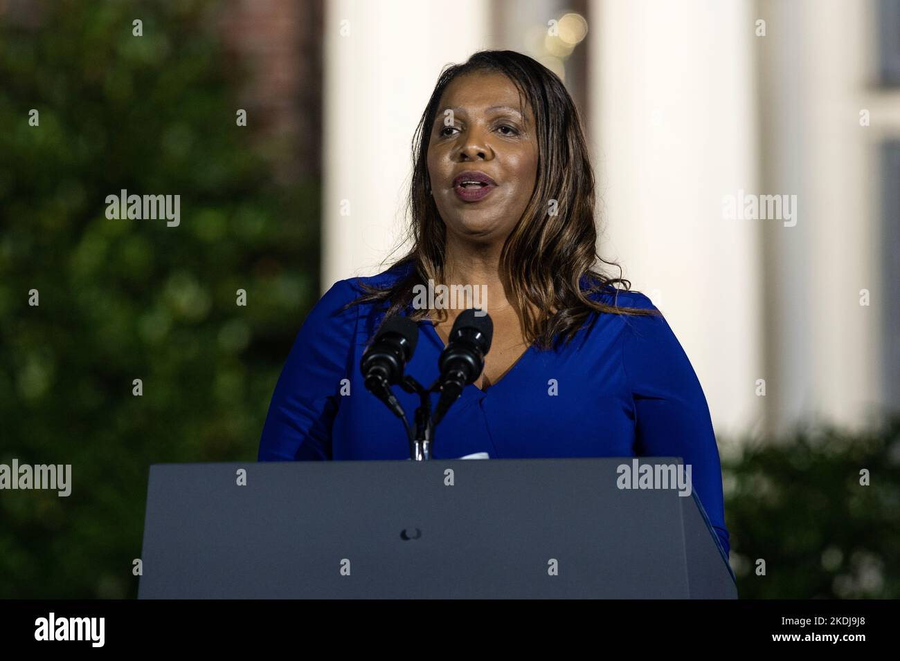 State Attorney General Letitia James speaks during campaign stop for ...