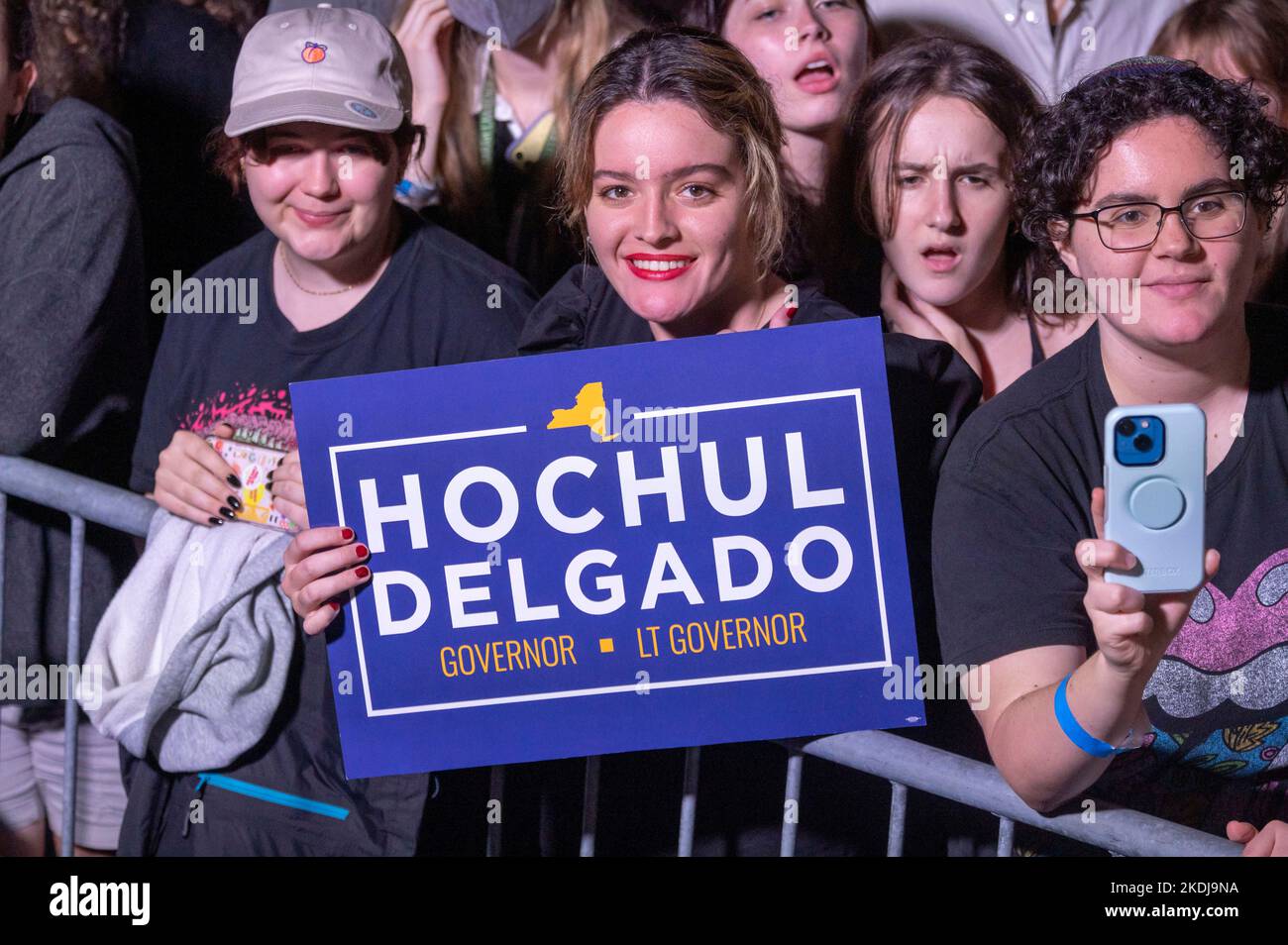 YONKERS, NEW YORK - NOVEMBER 06: An attendee holds a sign during a "Get ...