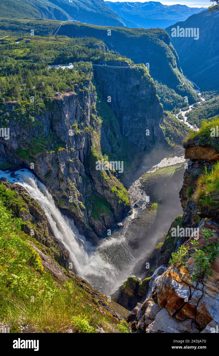 The beautiful Voringsfossen in Norway, one of the biggest waterfalls in ...