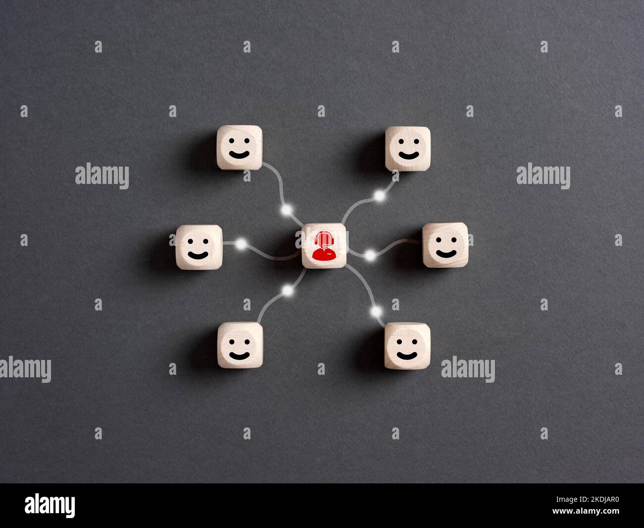 Call center employee connects with happy customers. Customer care ...