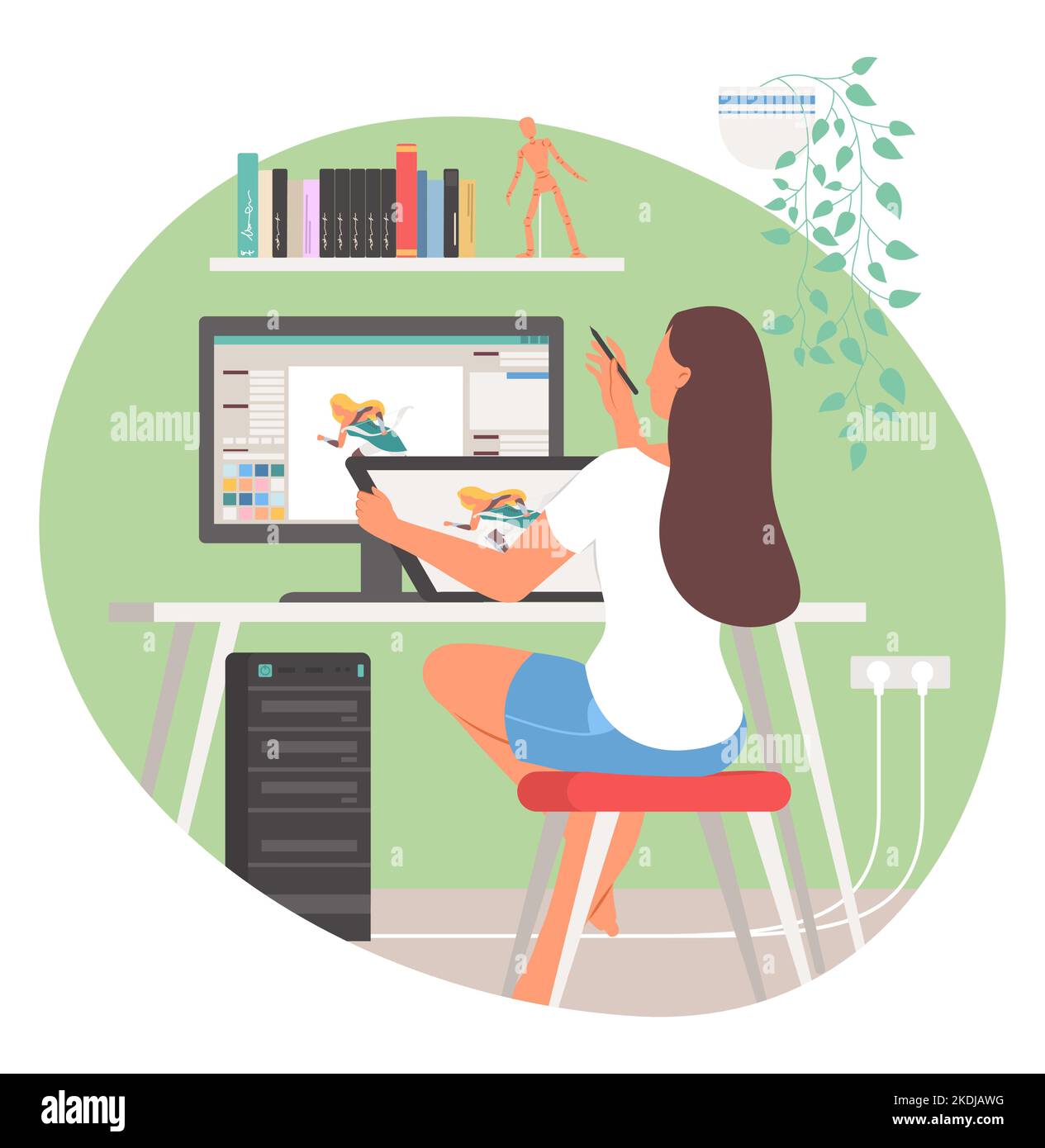 Female web designer drawing Cut Out Stock Images & Pictures - Alamy