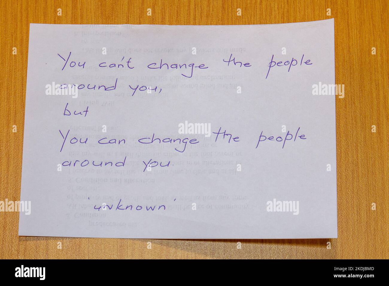 Motivational note to self stuck to a filing cabinet in a home office ...