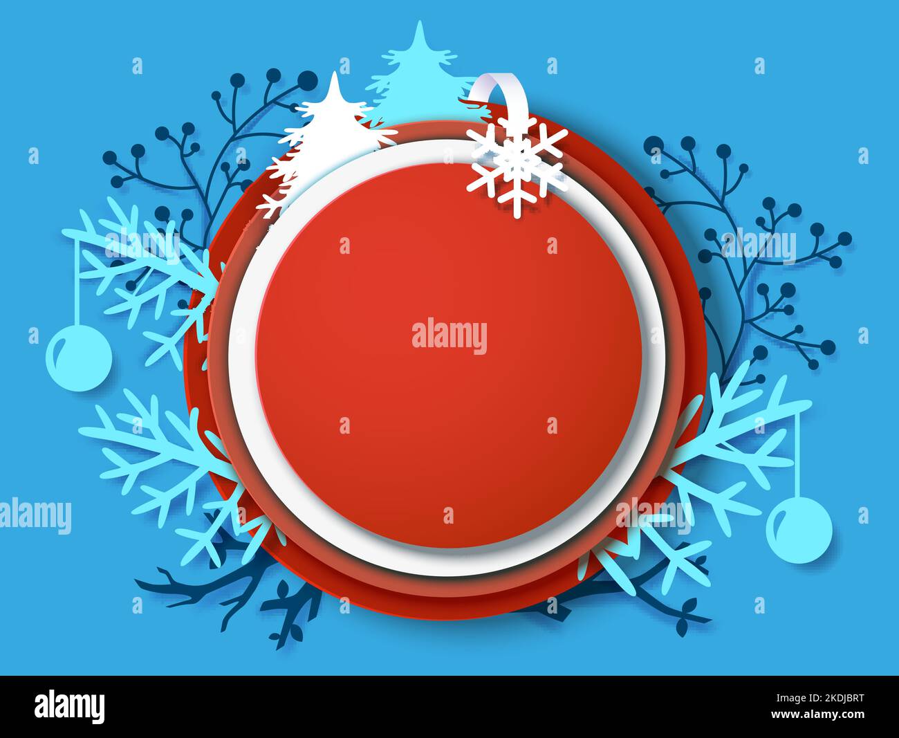 Winter round border with blank space vector Stock Vector Image & Art ...