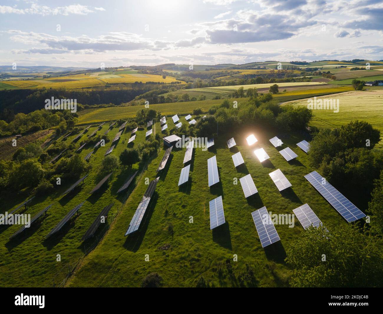 A solar system in the field Stock Photo - Alamy