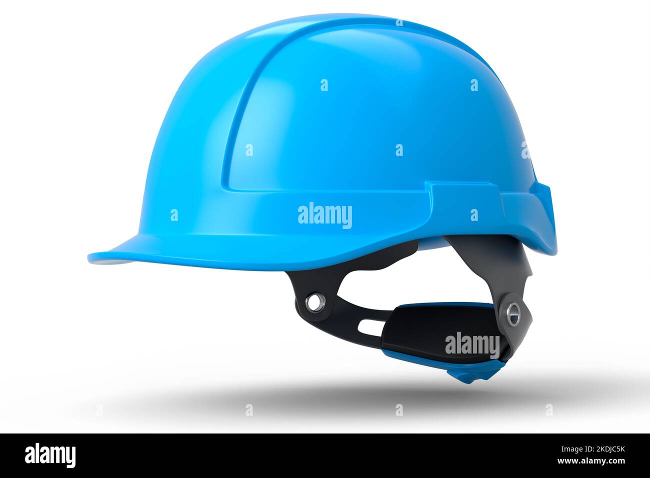 Blue safety helmet or hard cap isolated on white background. 3d render ...