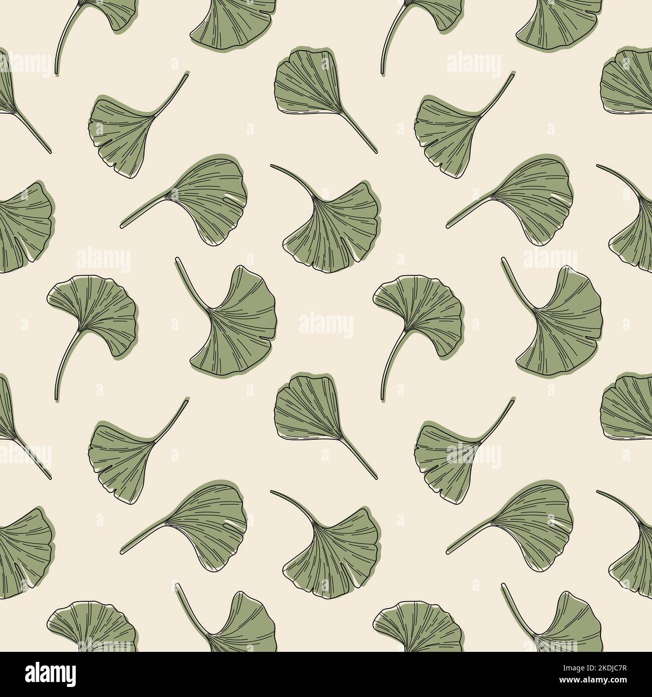 Ginkgo biloba leaves seamless pattern Stock Vector Image & Art - Alamy