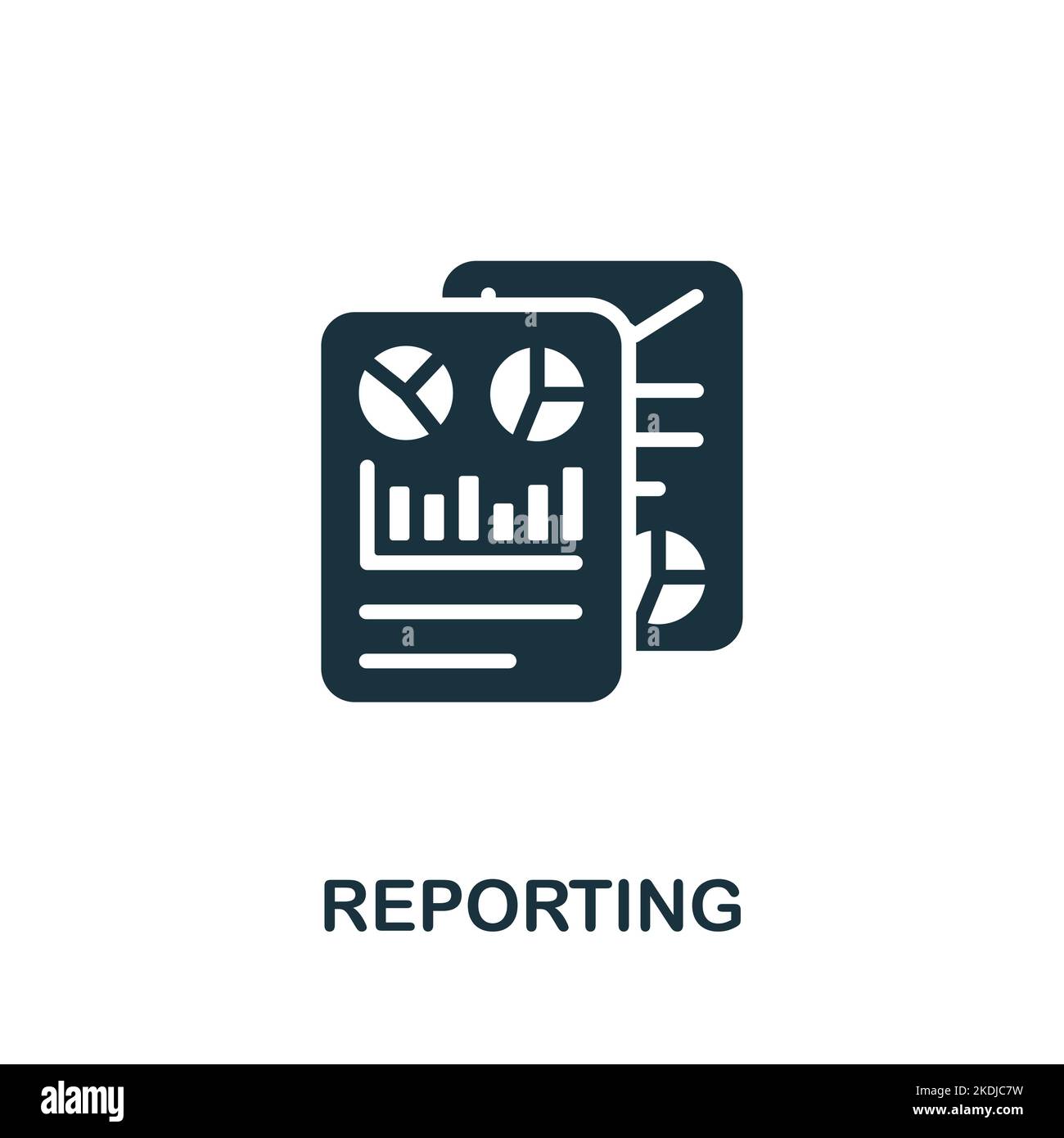 Reporting icon. Monochrome simple Business Intelligence icon for ...