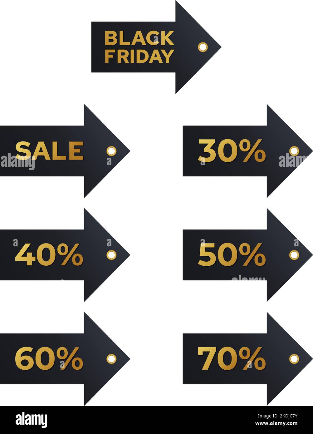Black friday sales labels. Discount tags golden letters on a dark ...