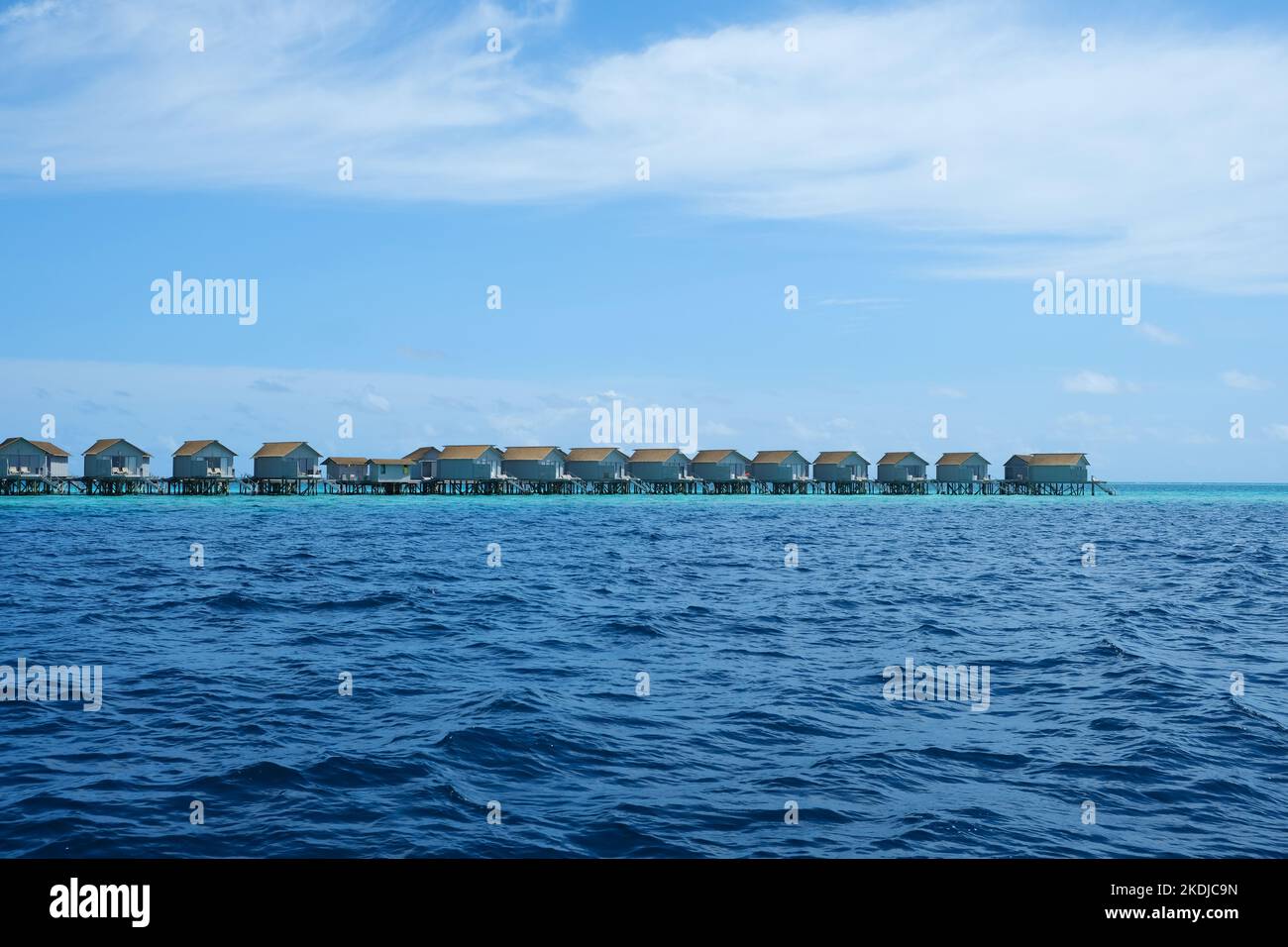 Beautiful baa atoll with tropical stilts house near Male, Maldives ...