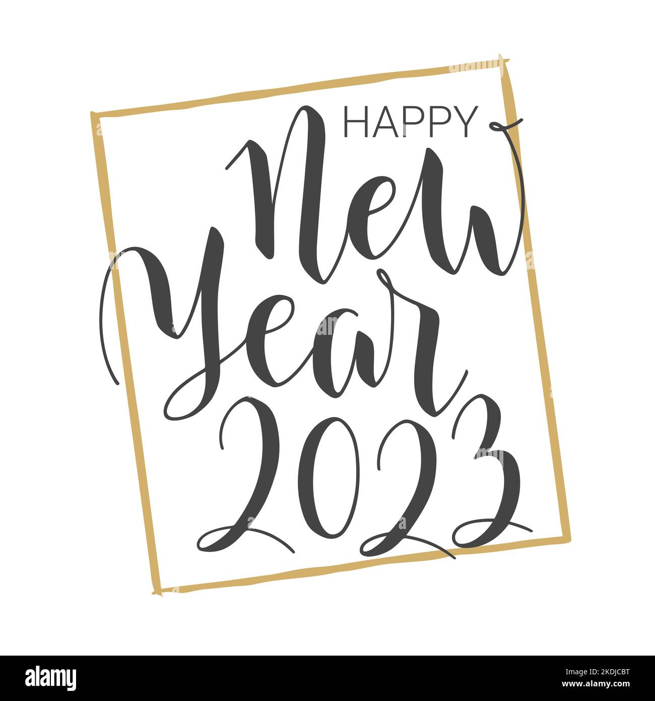Vector Stock Illustration. Handwritten Lettering of Happy New Year 2023 ...