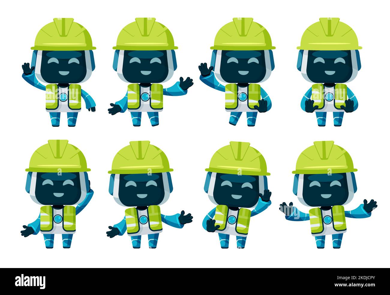 Robots police character vector set. Police robot characters with helmet ...