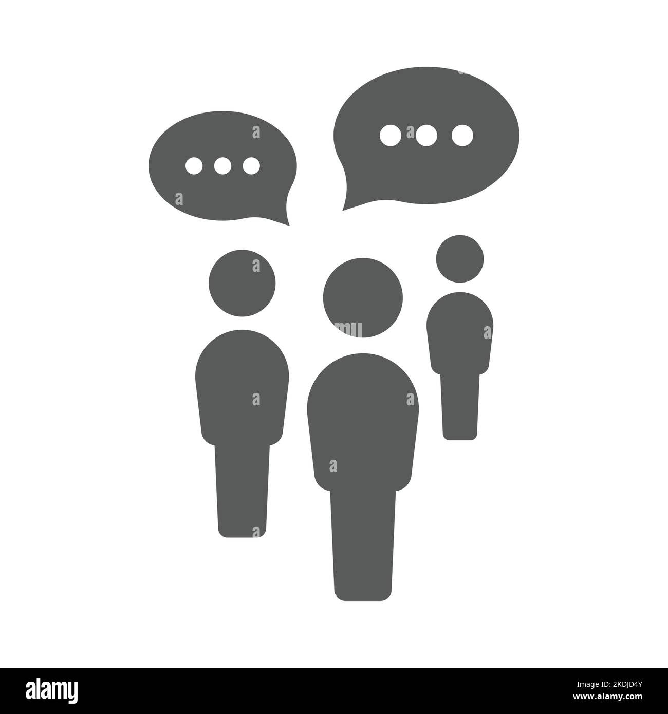 Group of people and chat bubble icon set. Teamwork, speech balloon ...