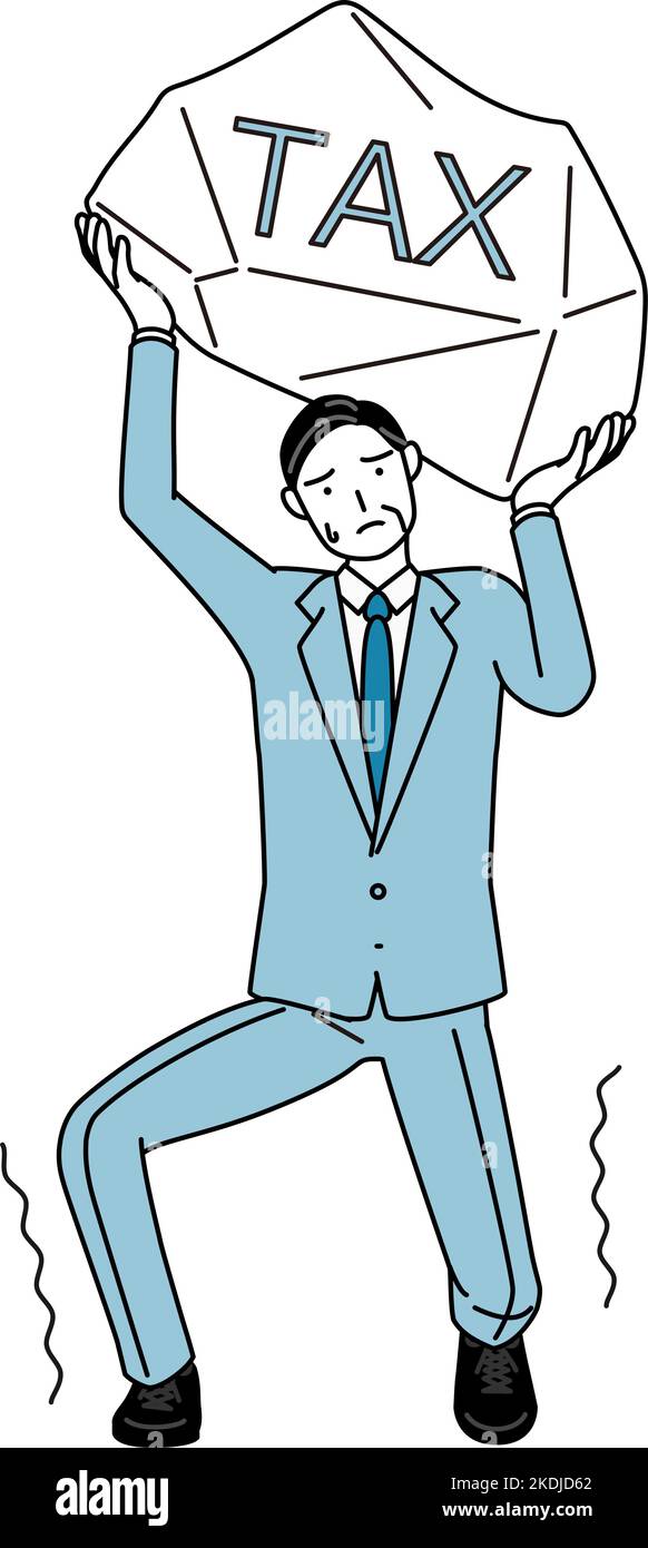 Simple line drawing illustration of a Senior businessmen, executives ...