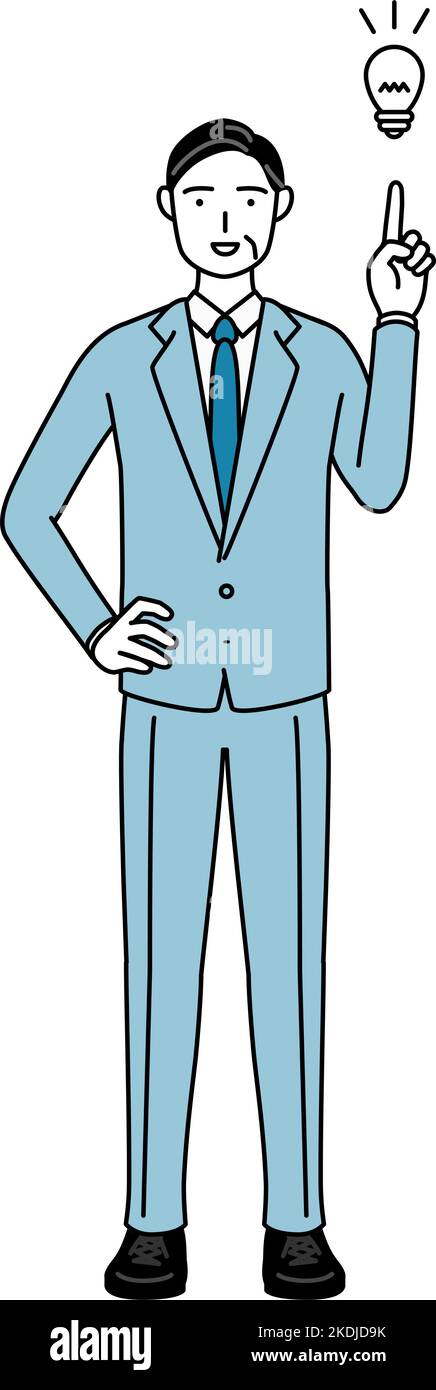 Simple line drawing illustration of a Senior businessmen, executives ...