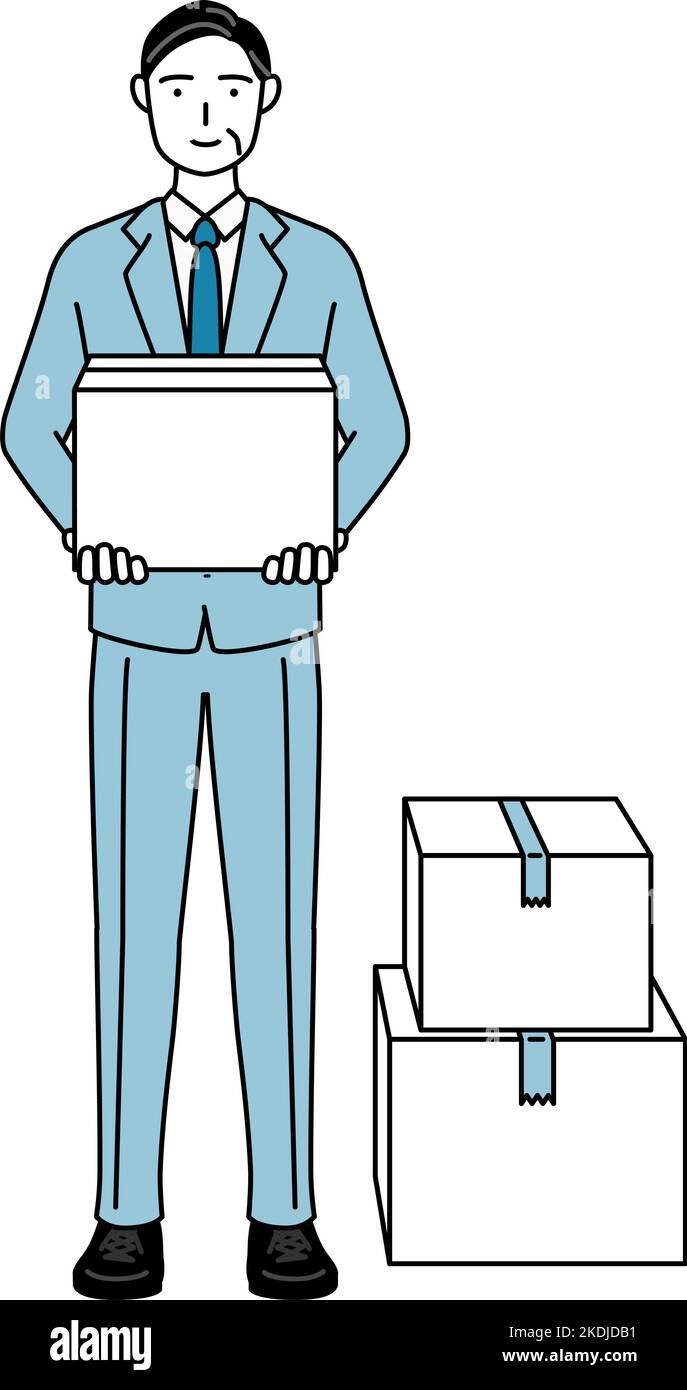 Simple line drawing illustration of a Senior businessmen, executives ...