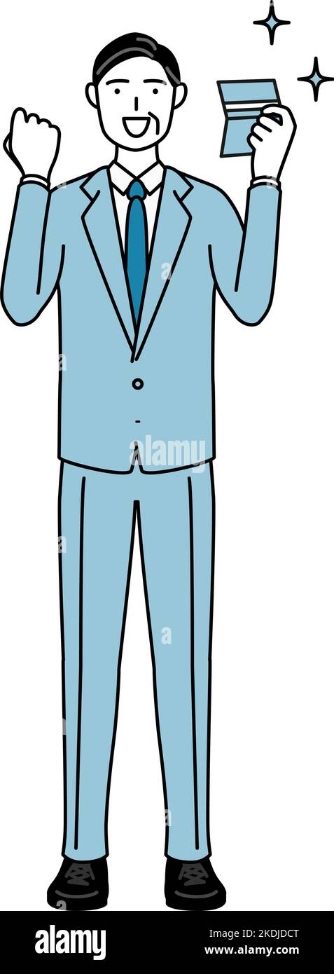 Simple line drawing illustration of a Senior businessmen, executives ...