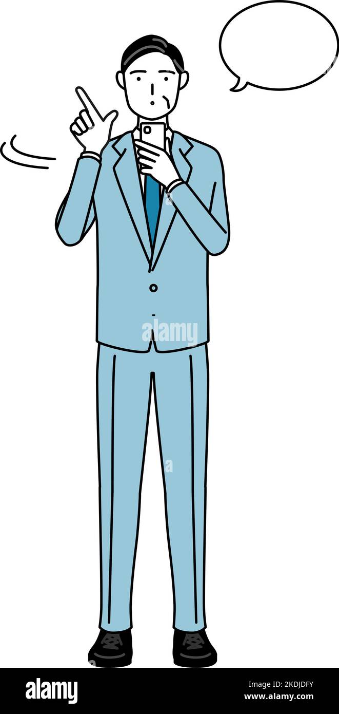 Simple line drawing illustration of a Senior businessmen, executives ...