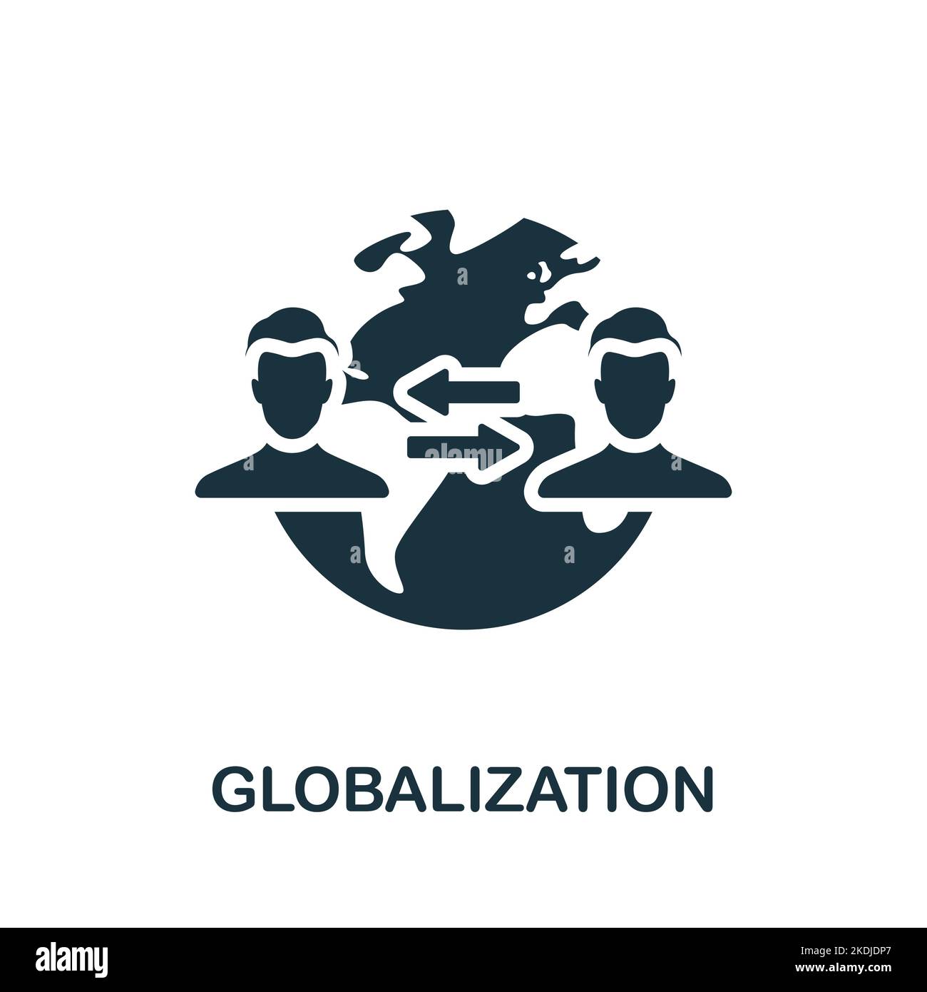 Globalization icon. Monochrome simple Company Structure icon for ...