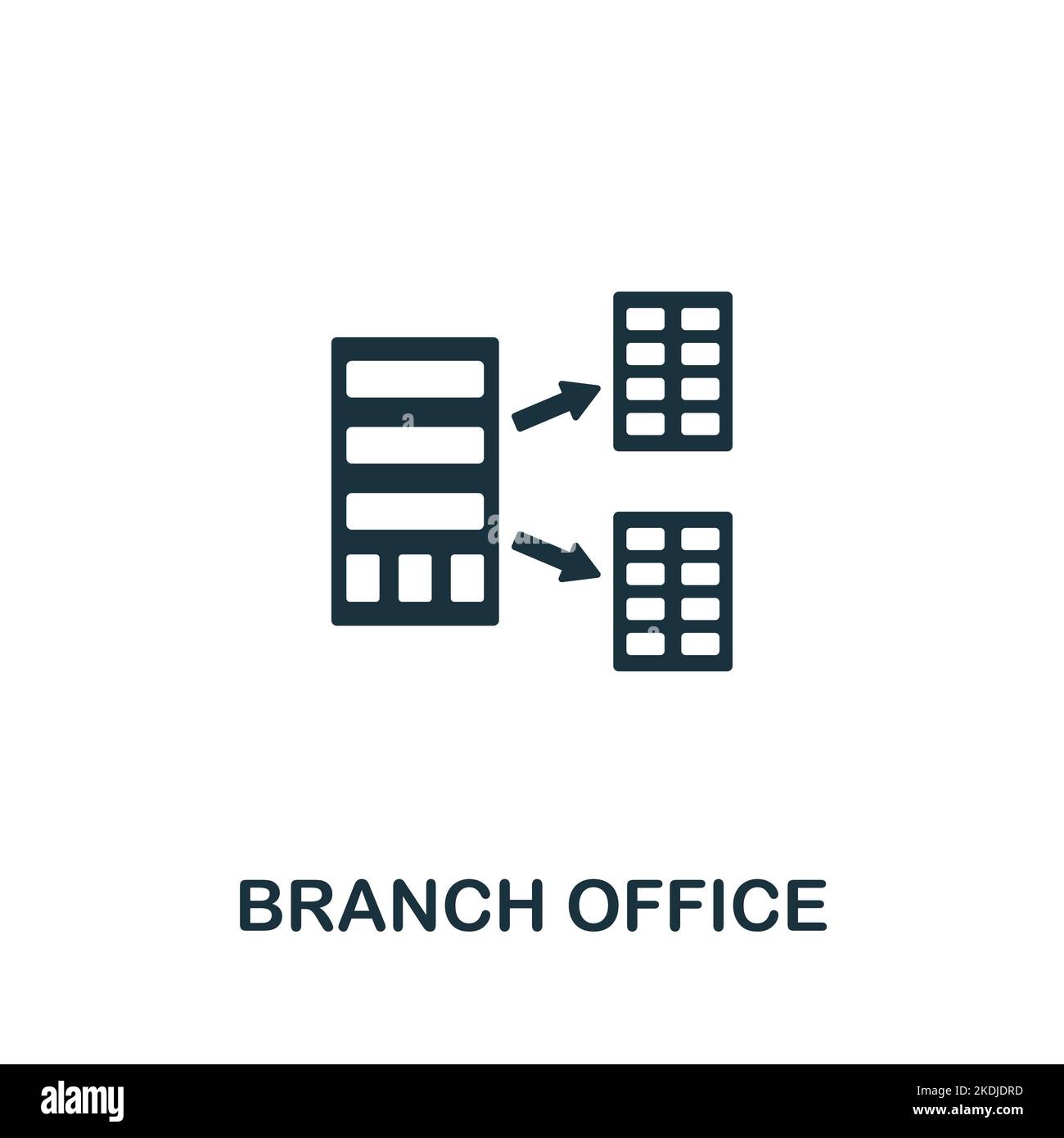 Branch Office icon. Simple line element company structure symbol for ...