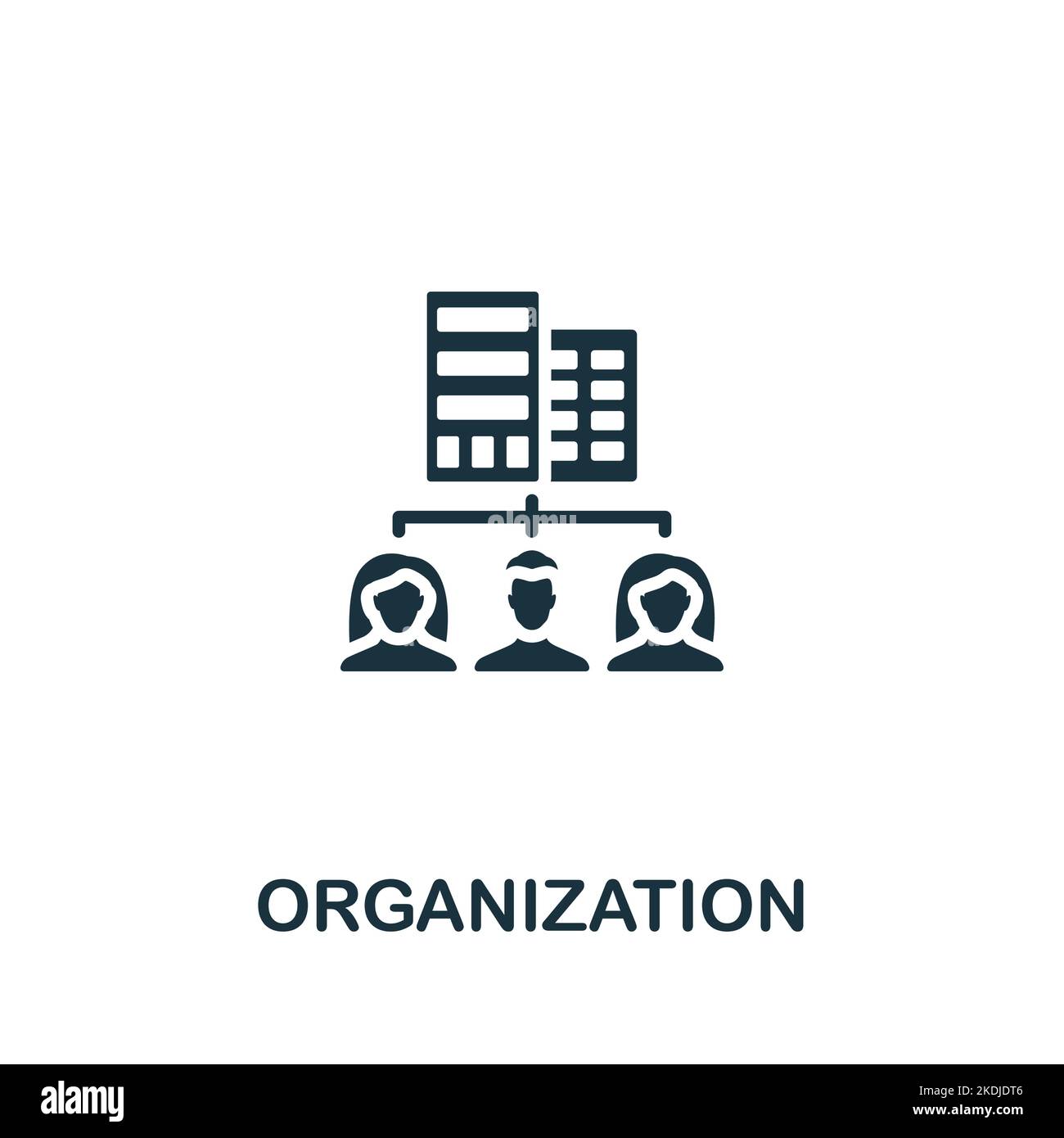 Organization icon. Simple line element company structure symbol for ...