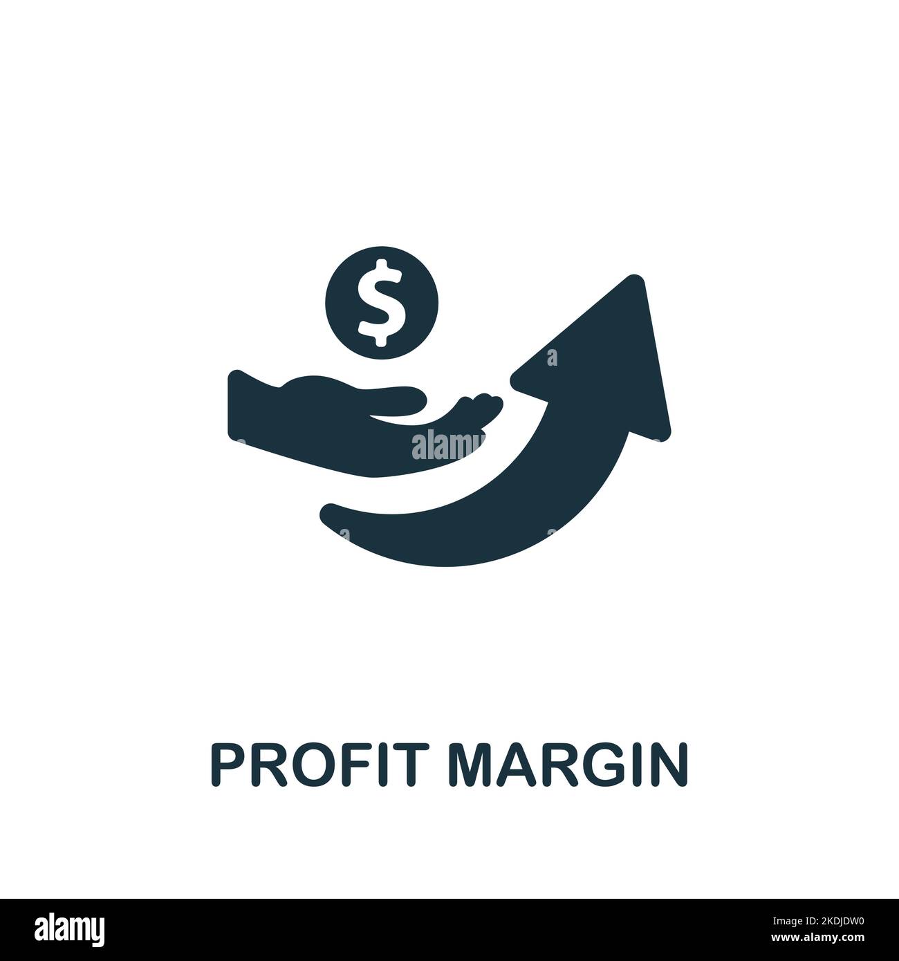 Profit Margin icon. Simple line element company structure symbol for ...