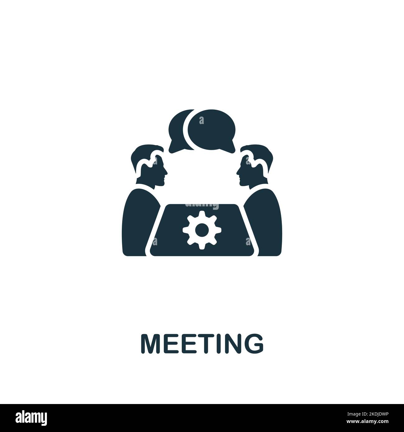 Meeting icon. Simple line element company structure symbol for ...