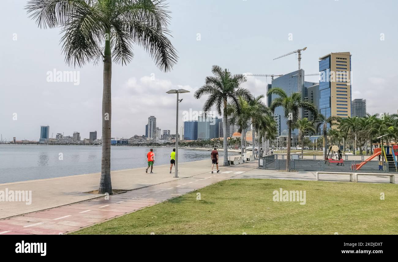 Luanda Angola - 09 17 2022: View at the Luanda bay and Luanda marginal ...
