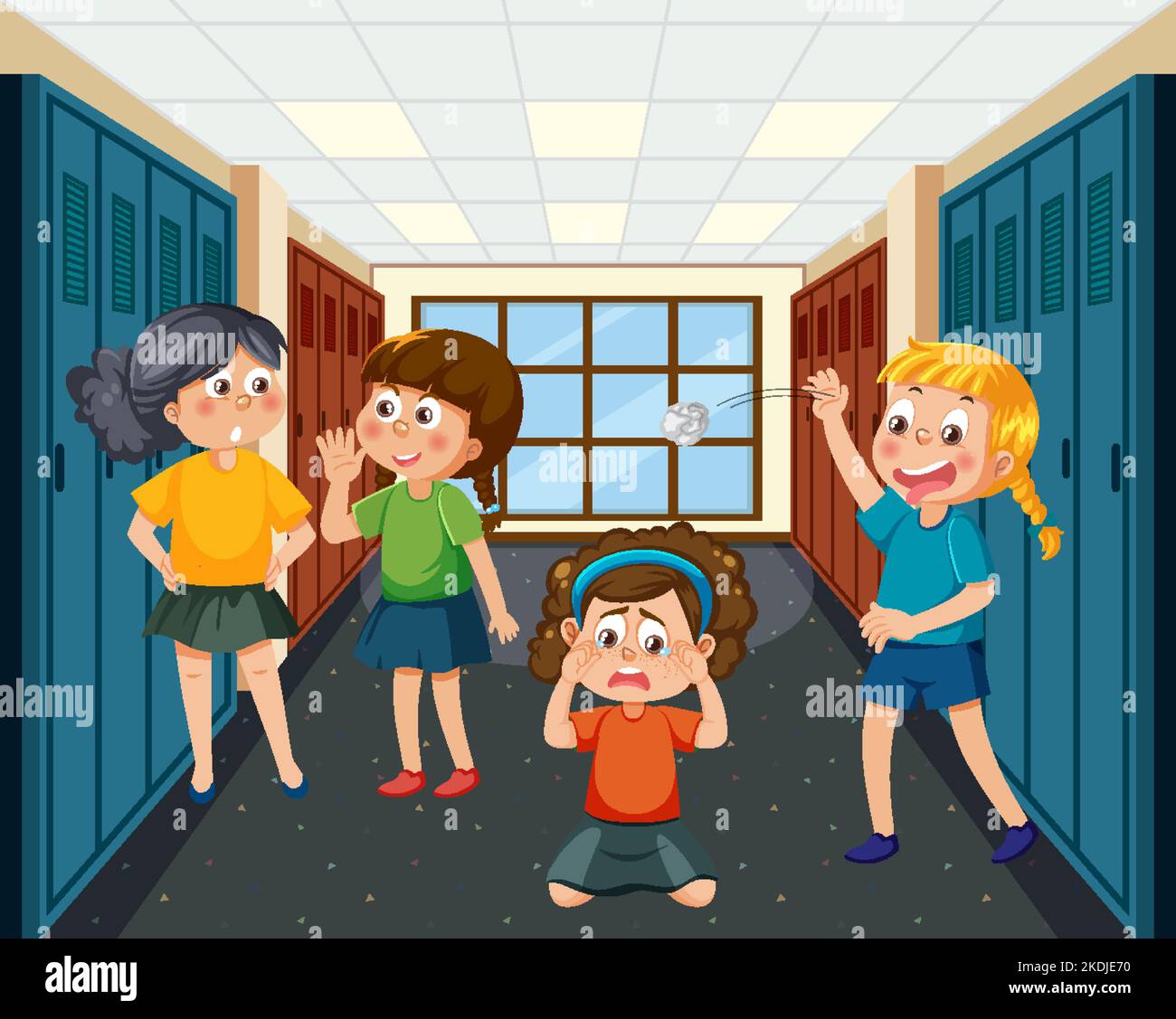 Kids bullying their friend at school illustration Stock Vector Image ...