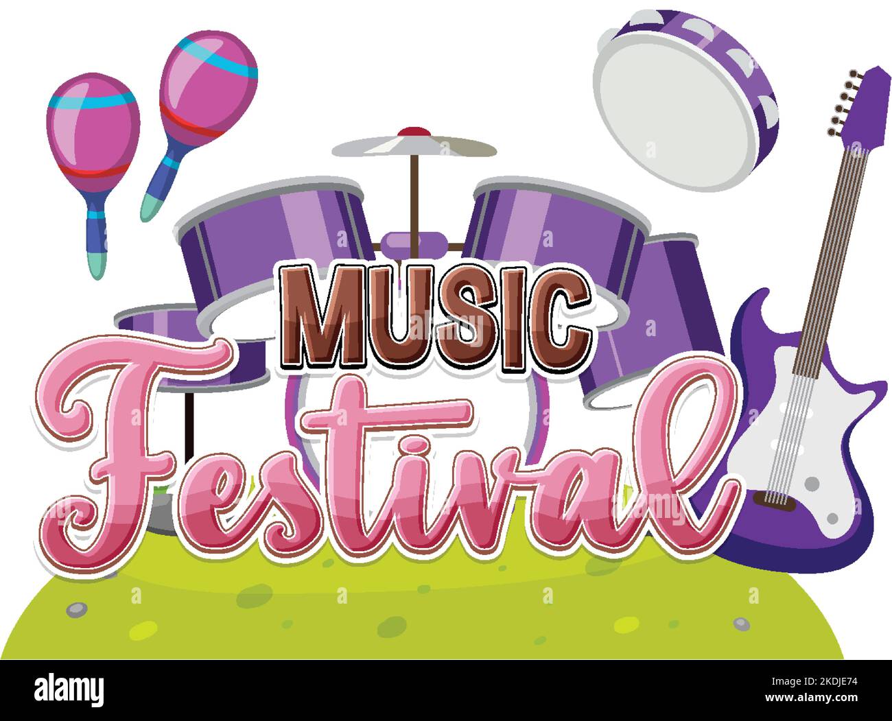 Music festival text for poster or banner design illustration Stock ...