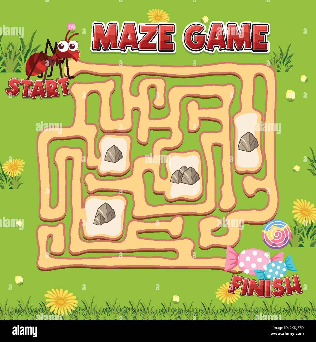 Maze game template for kids illustration Stock Vector Image & Art - Alamy