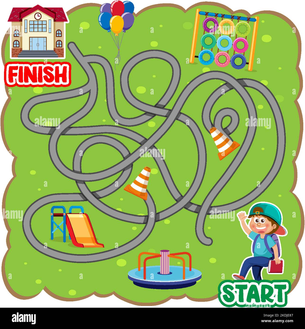 Maze game template for kids illustration Stock Vector Image & Art - Alamy