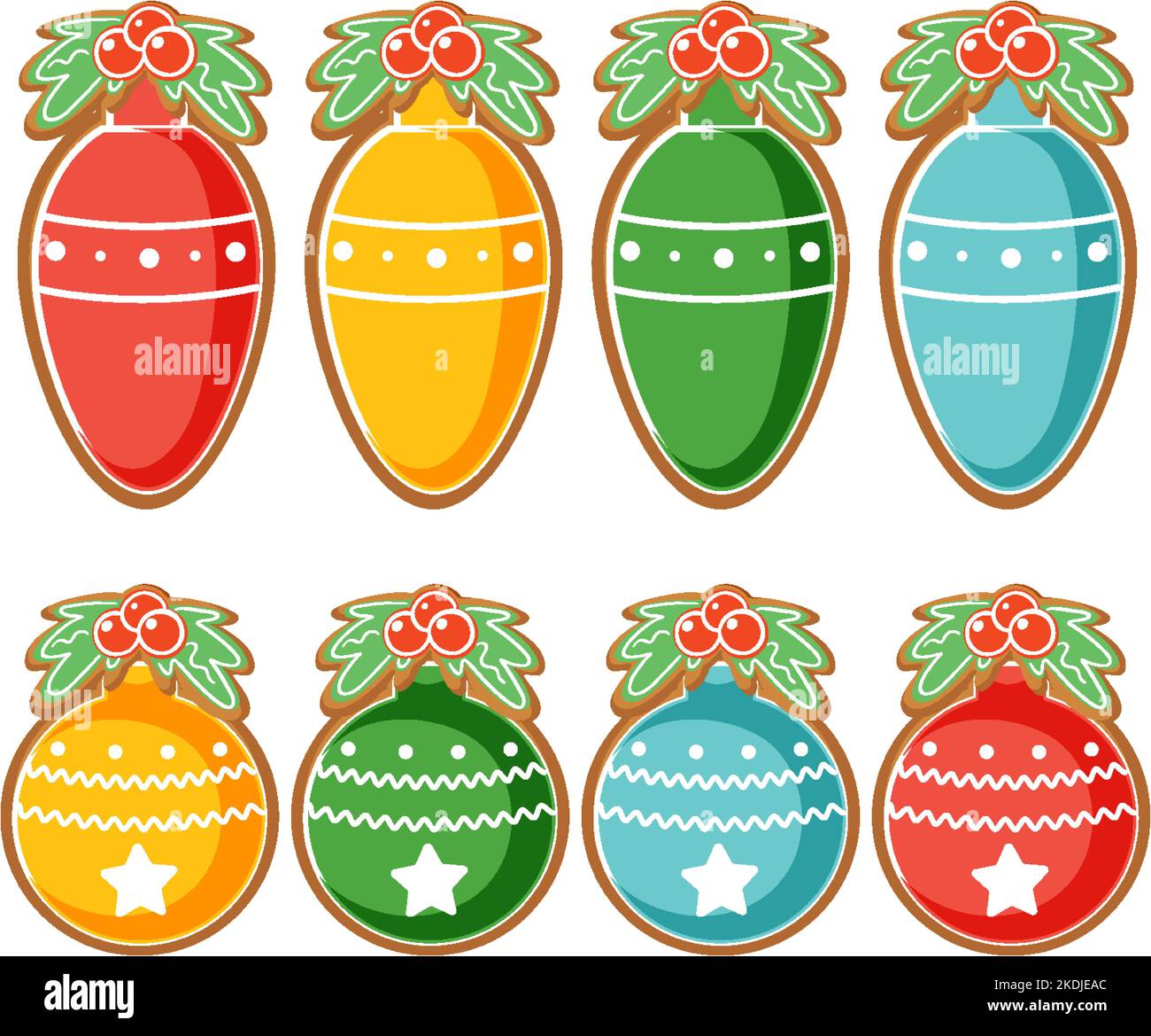 Christmas gingerbread cookies collection illustration Stock Vector ...