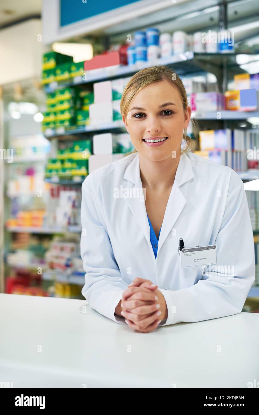 Working with you to get you better. Portrait of a happy young woman ...