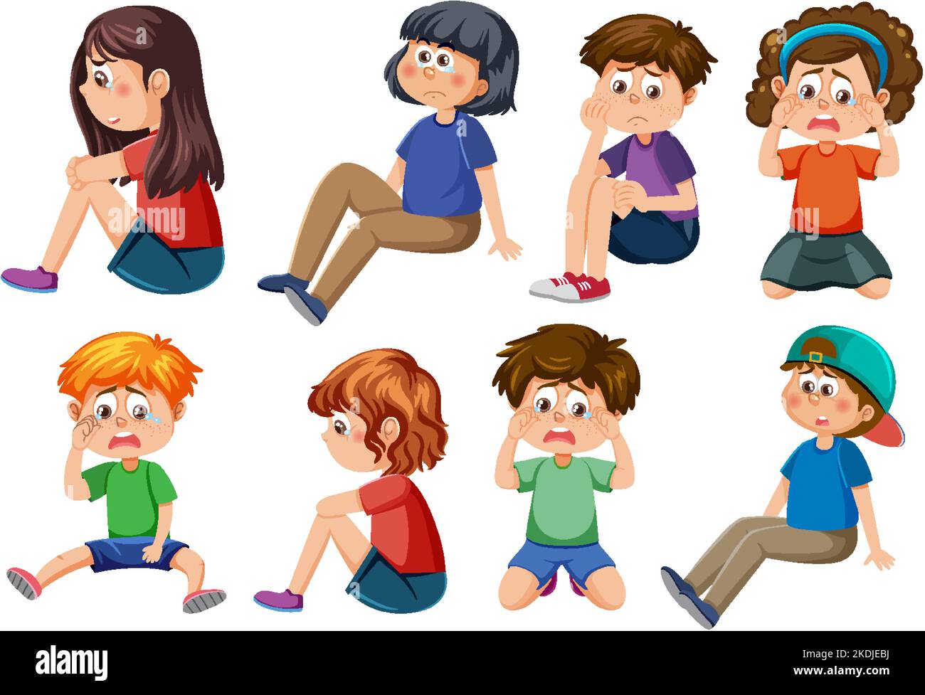 Bullying kids character collection illustration Stock Vector Image ...