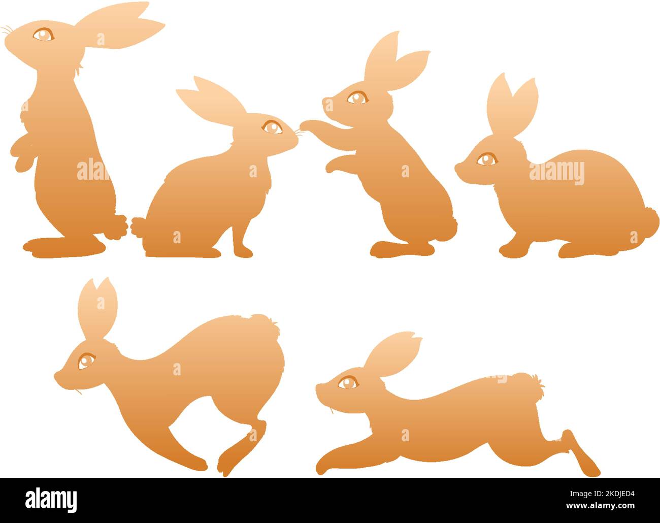 Silhouette of rabbits set illustration Stock Vector Image & Art - Alamy